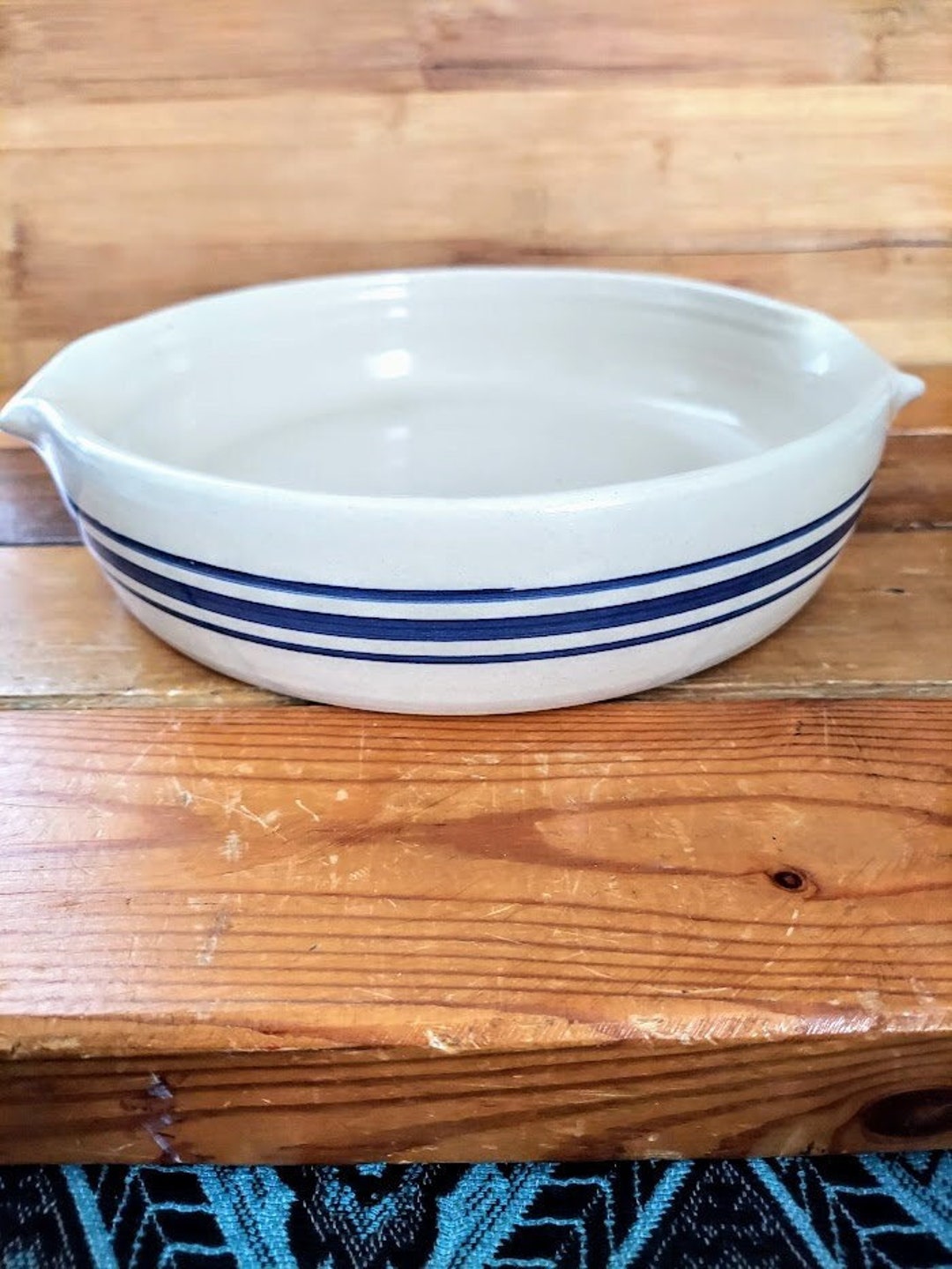Vintage Heritage Blue Stripe Stoneware Cornbread Pan Vermont Country ...