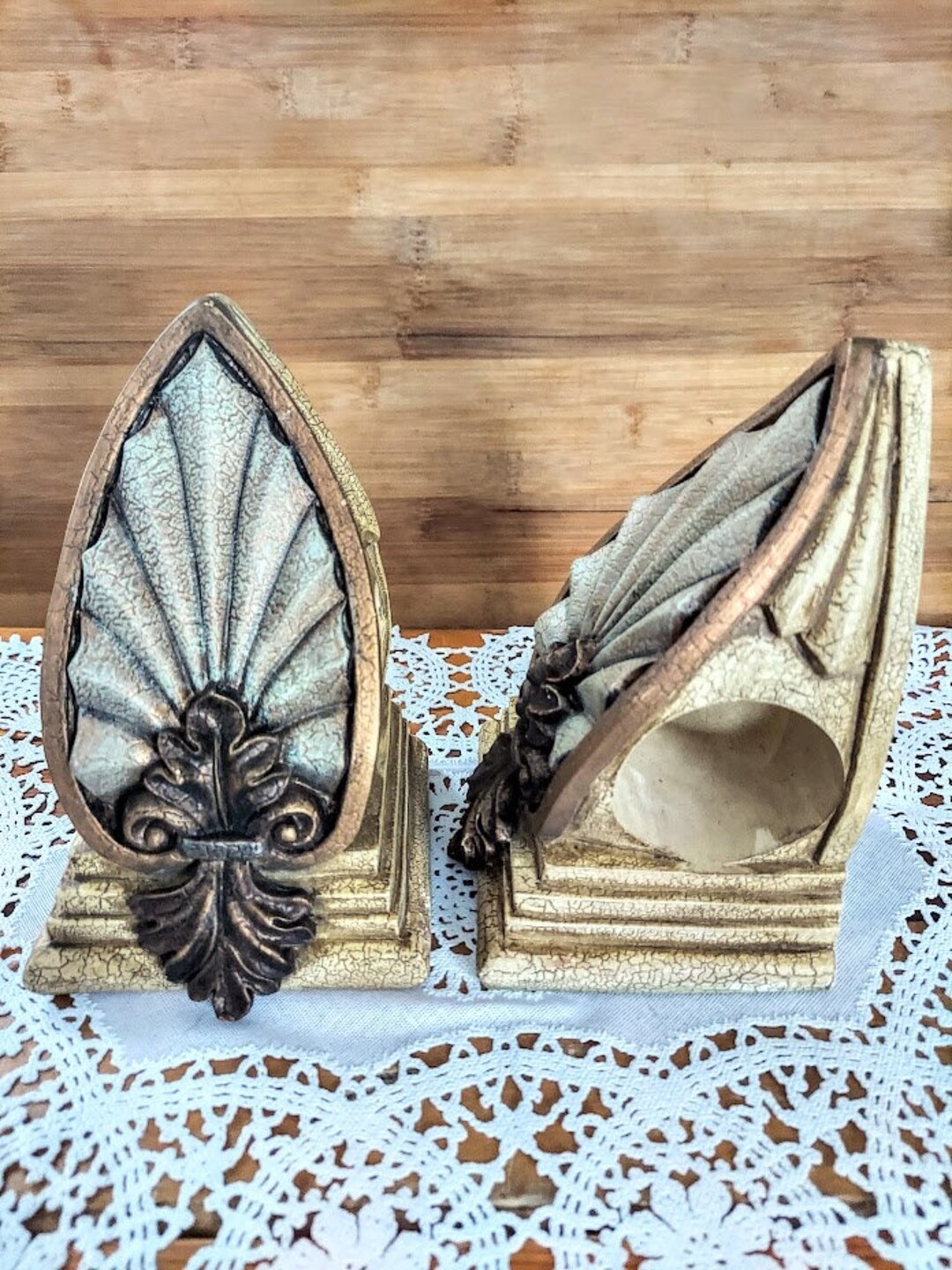 Vintage Pair of Plaster Drapery Rod Wall Scones/holders - Etsy