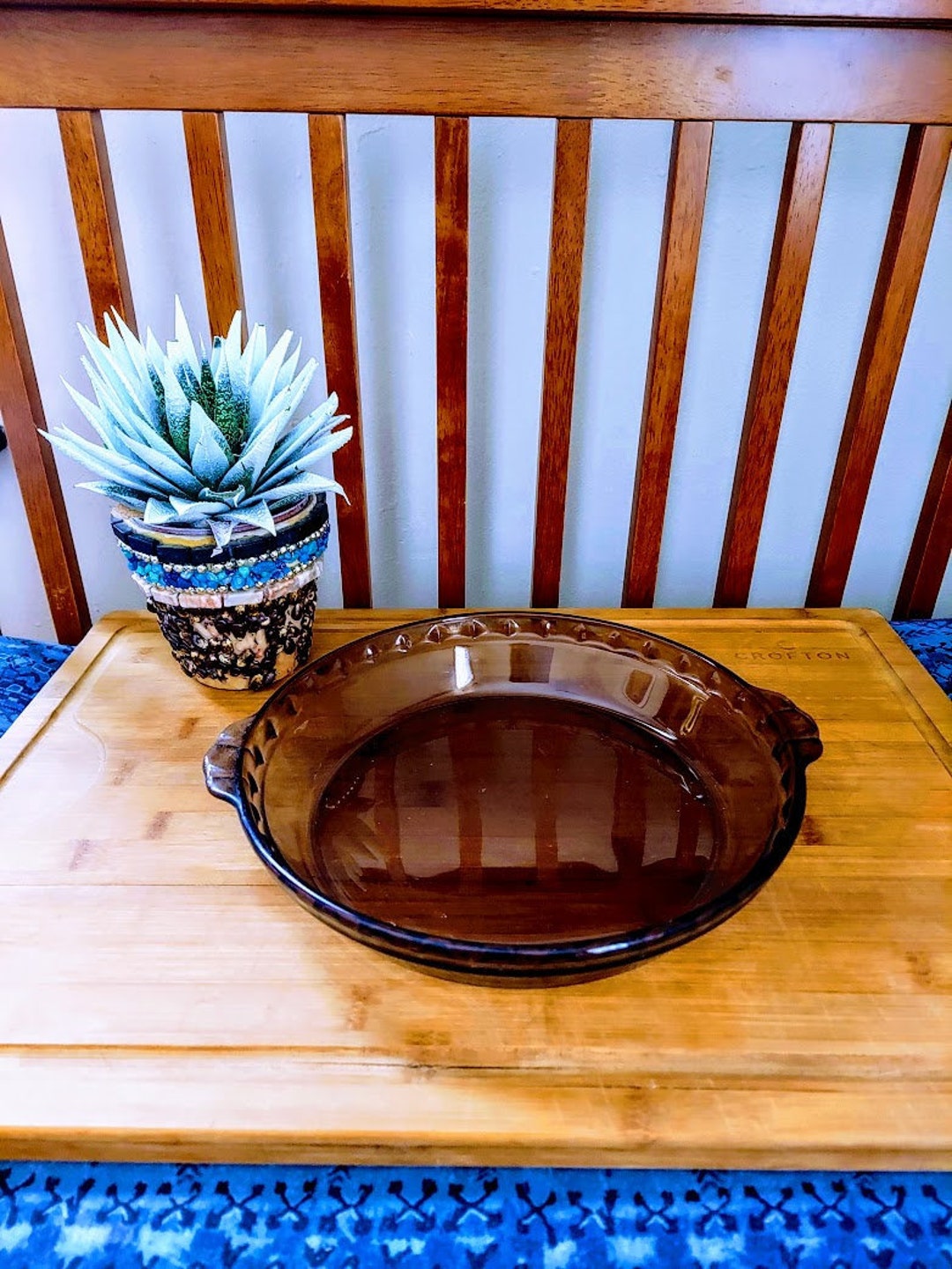 Amber Brown Pyrex 229 Glass Pie Dish With Fluted Edges, Vintage Pyrex ...