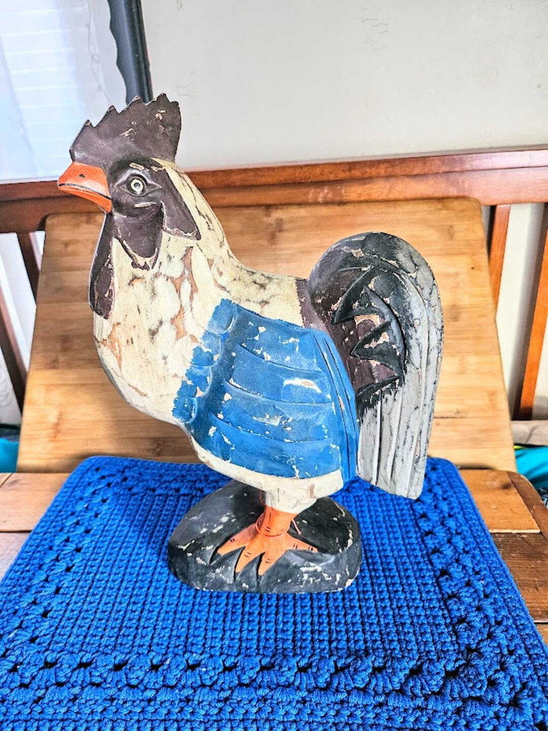 Vintage Wooden Rooster Retro Country Farmhouse Decor Rooster Lover's ...