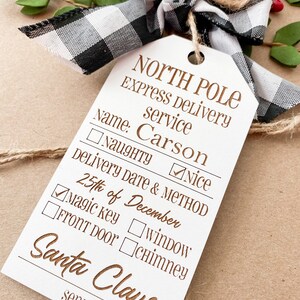 Santa Delivery Tag North Pole Delivery Gift Name Tag - Etsy