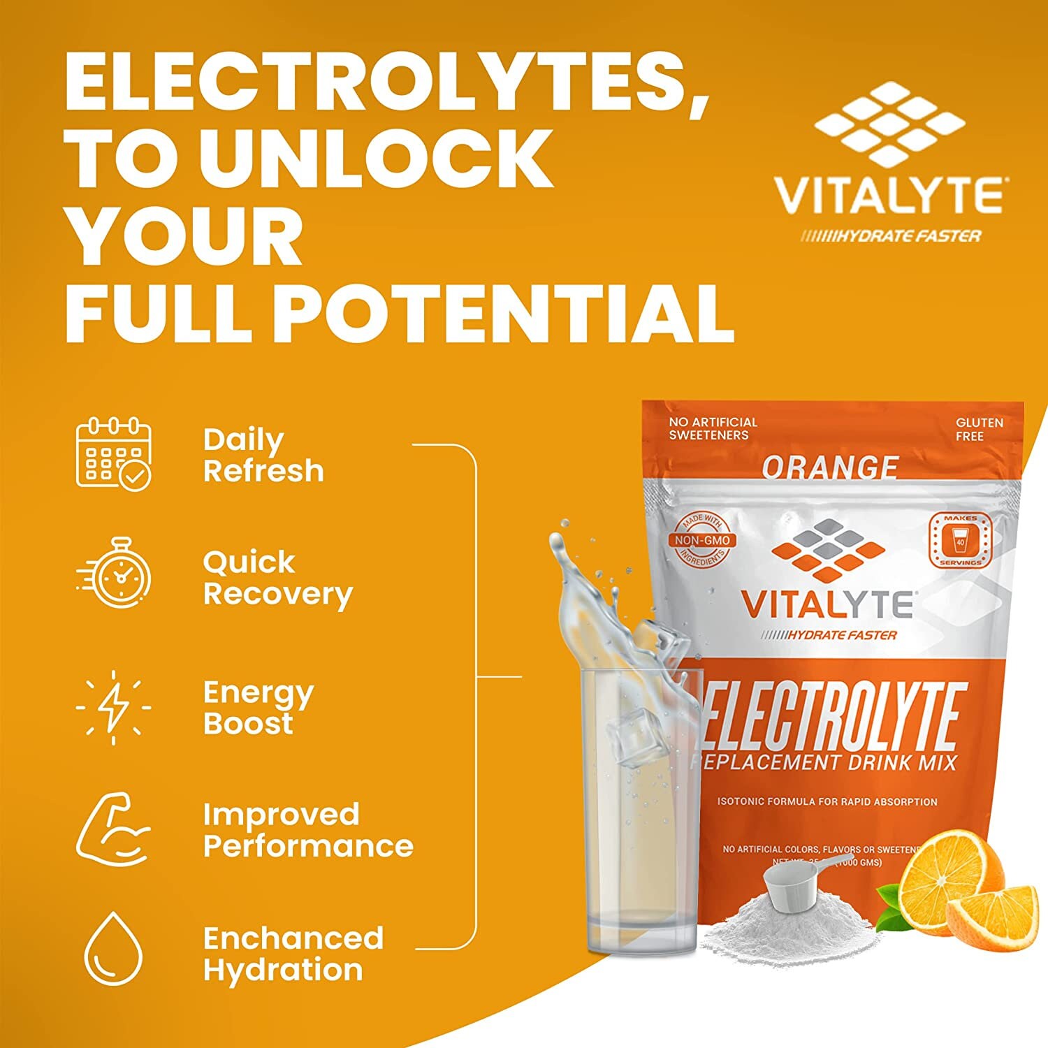 Electrolytes Powder, Drink Mix for Energy Boost & Recovery, Hydration ...