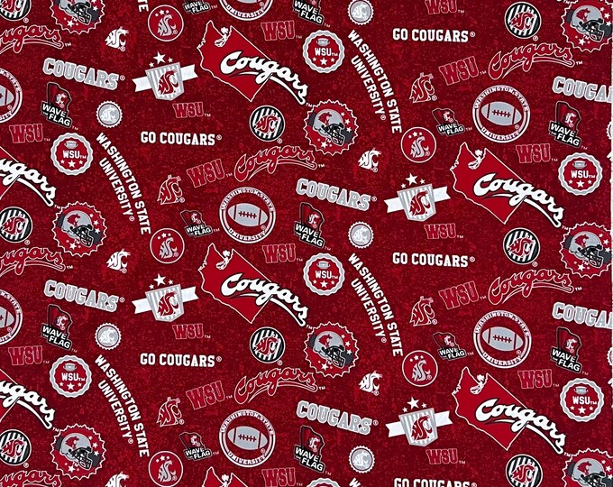 Washington State Logo Fabric Remnant | WSU Cougars - Etsy