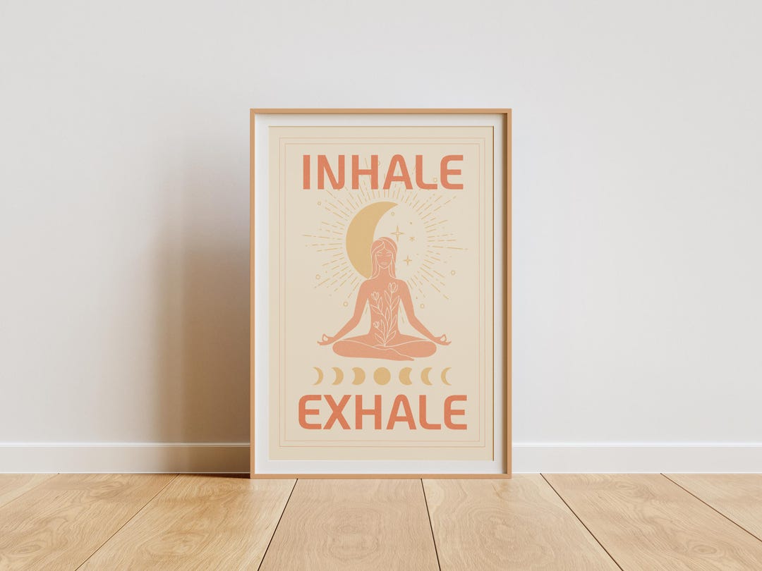 Inhale Exhale Yoga Boho Poster - Printable Wall Art - Wellness ...