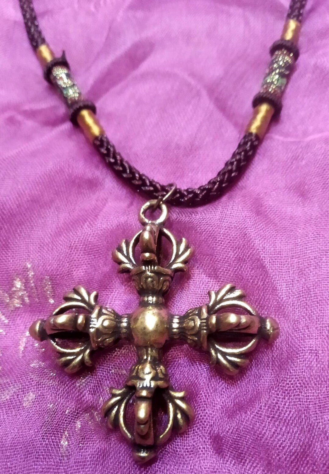 Tibetan Double Vajra Dorje Pendant, Copper, Buddhism. Nepal - Etsy