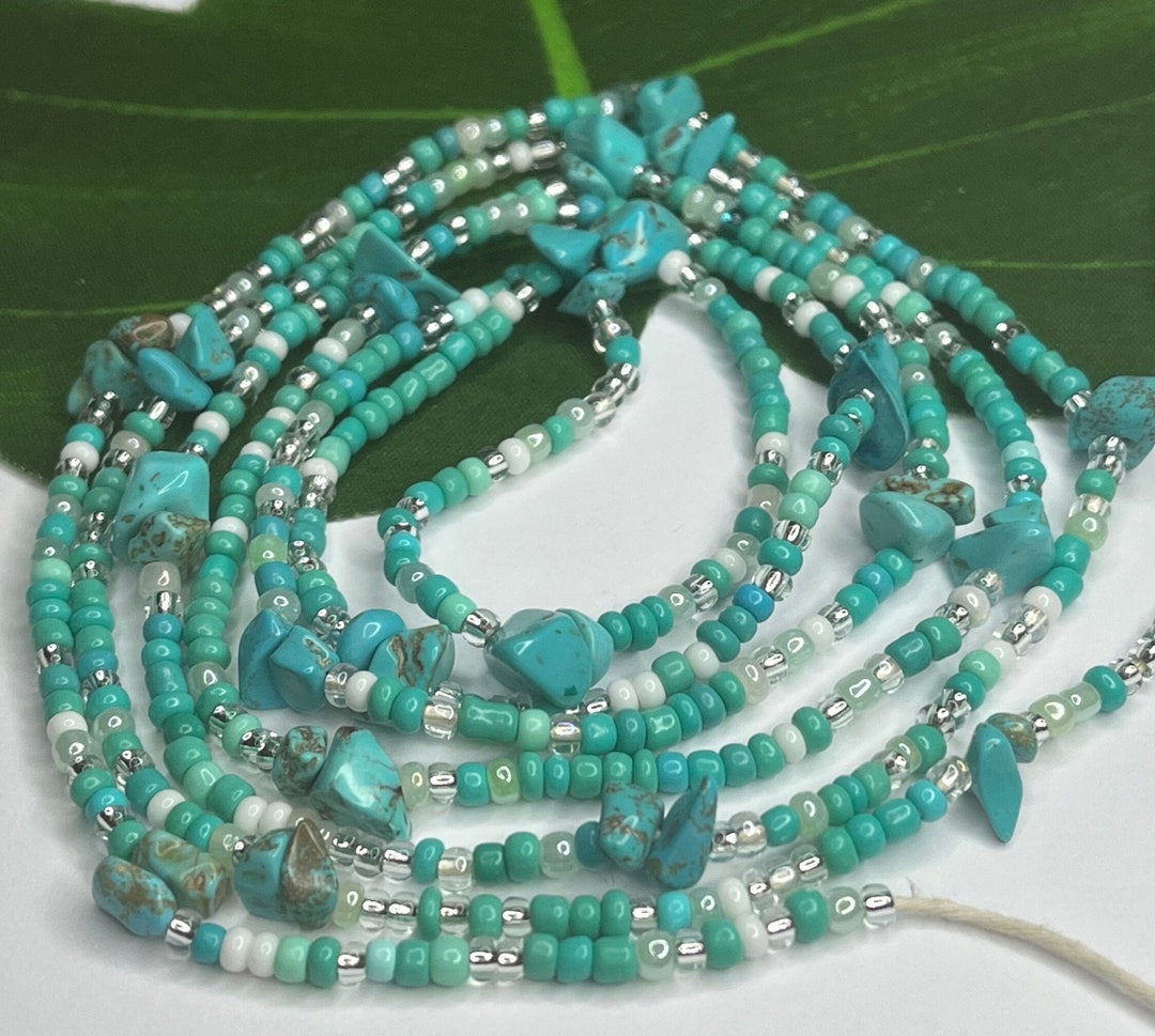 Turquoise Crystal Waist Beads African Waist Beads Body Beads Jewellery ...