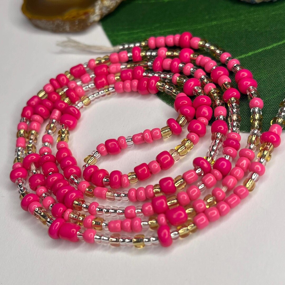 Pink Gold Waist Beads - Waistbead - Belly Beads - Weight Loss Beads ...