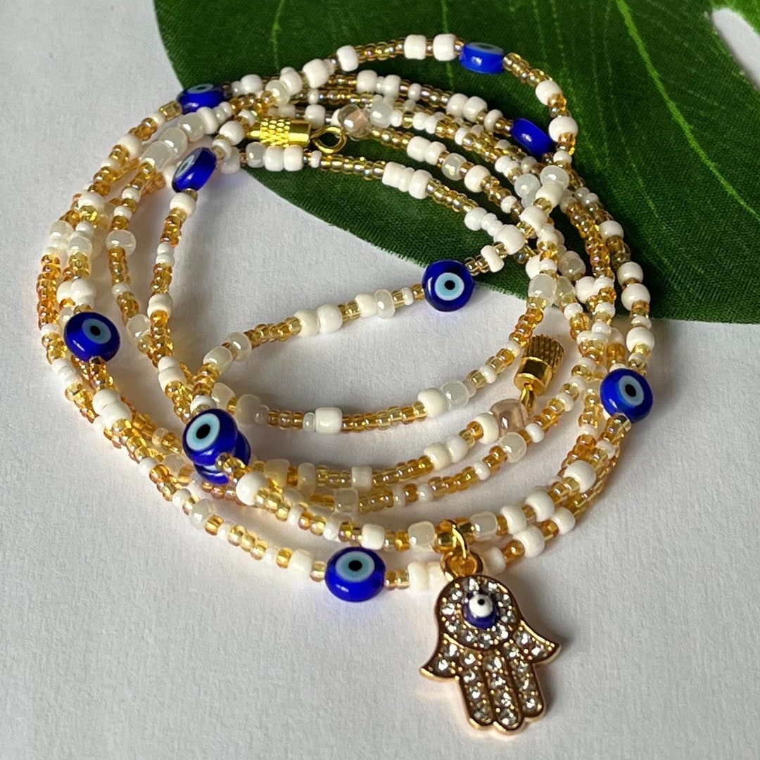 Evil Eye Waist Beads Weight Loss Beads African Waist Beads Belly Beads ...