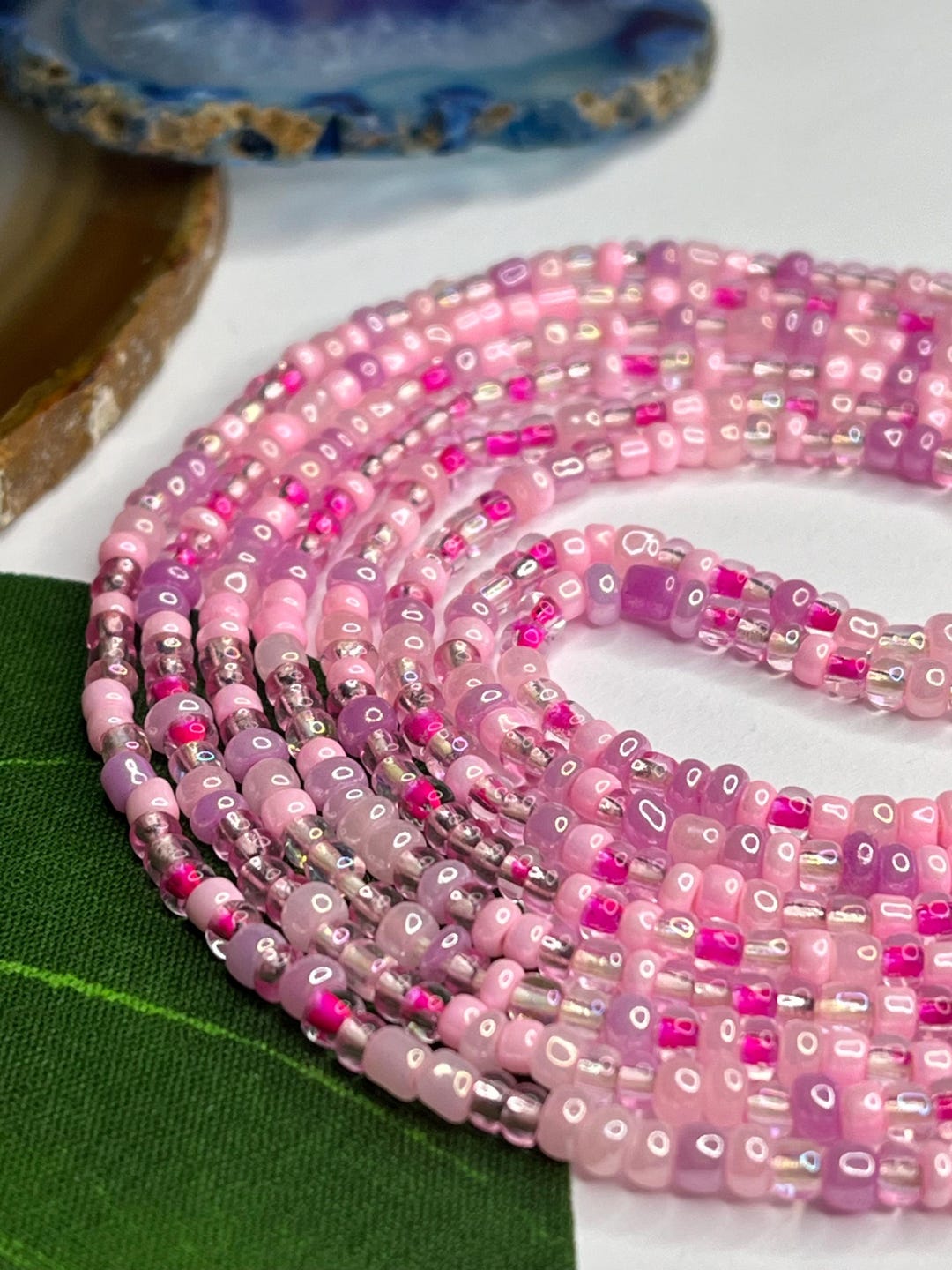 Barbie Pink Waist Beads: Pearl & Seed Bead Belly Chain - Screw Clasp or ...
