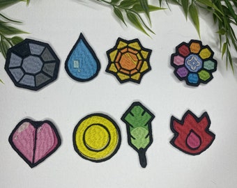 Pokemon Kanto Gym Badges // Embroidered Patch // Fandom // Fashion ...