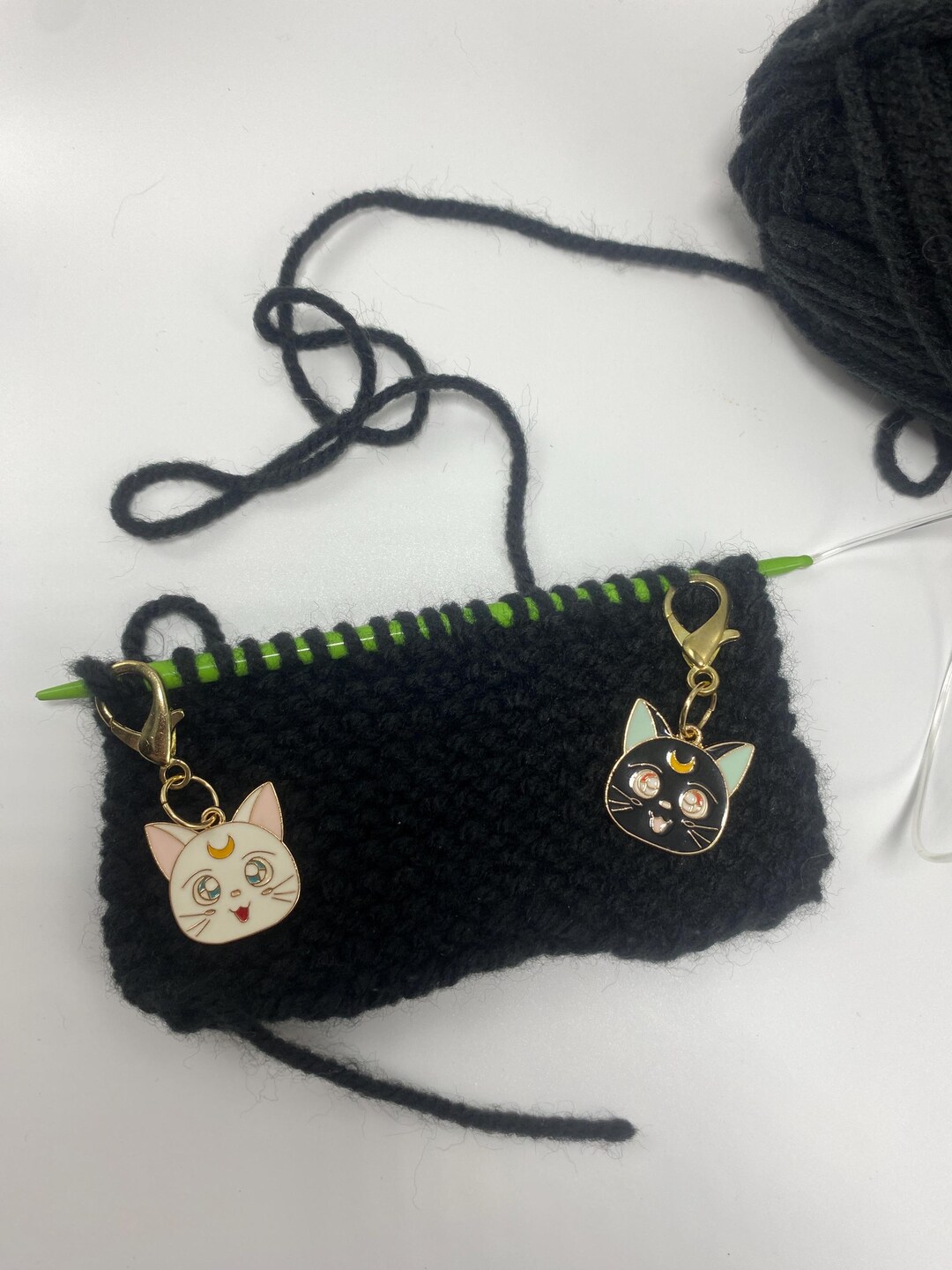 Luna and Artemis, Sailor Moon Stitch Markers, Charms *pack of 2 - Etsy