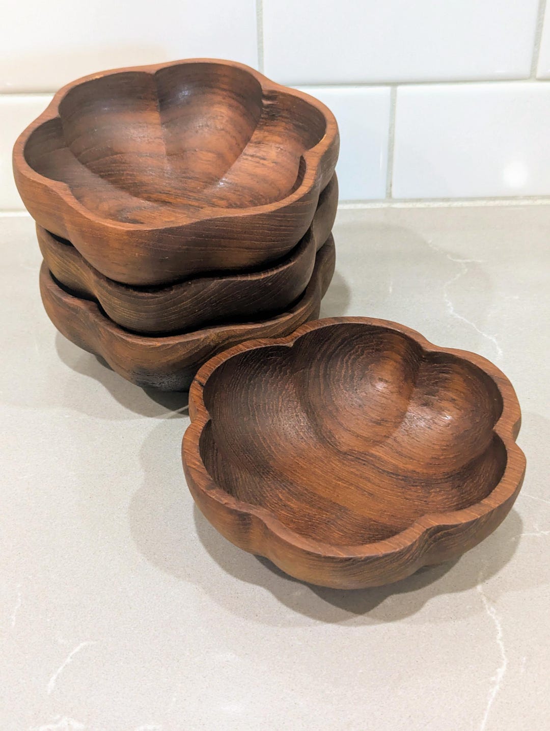 Vintage Teak Salad Bowl Set, Philcraft Thailand - Etsy