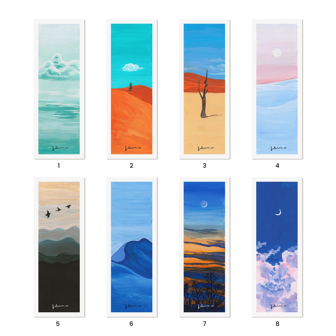 Landscape Bookmark Prints Set 2 Printed from Original | Etsy
