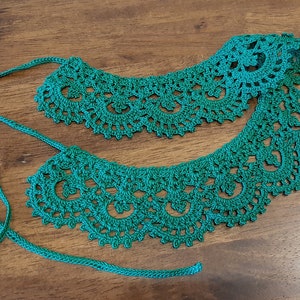 Emerald Green Lace Collar, Crochet Handmade Collar for Women, Girls ...