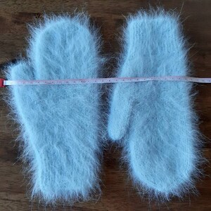 Gray Angora Mittens Women. Winter Mittens. Fluffy Knitted - Etsy