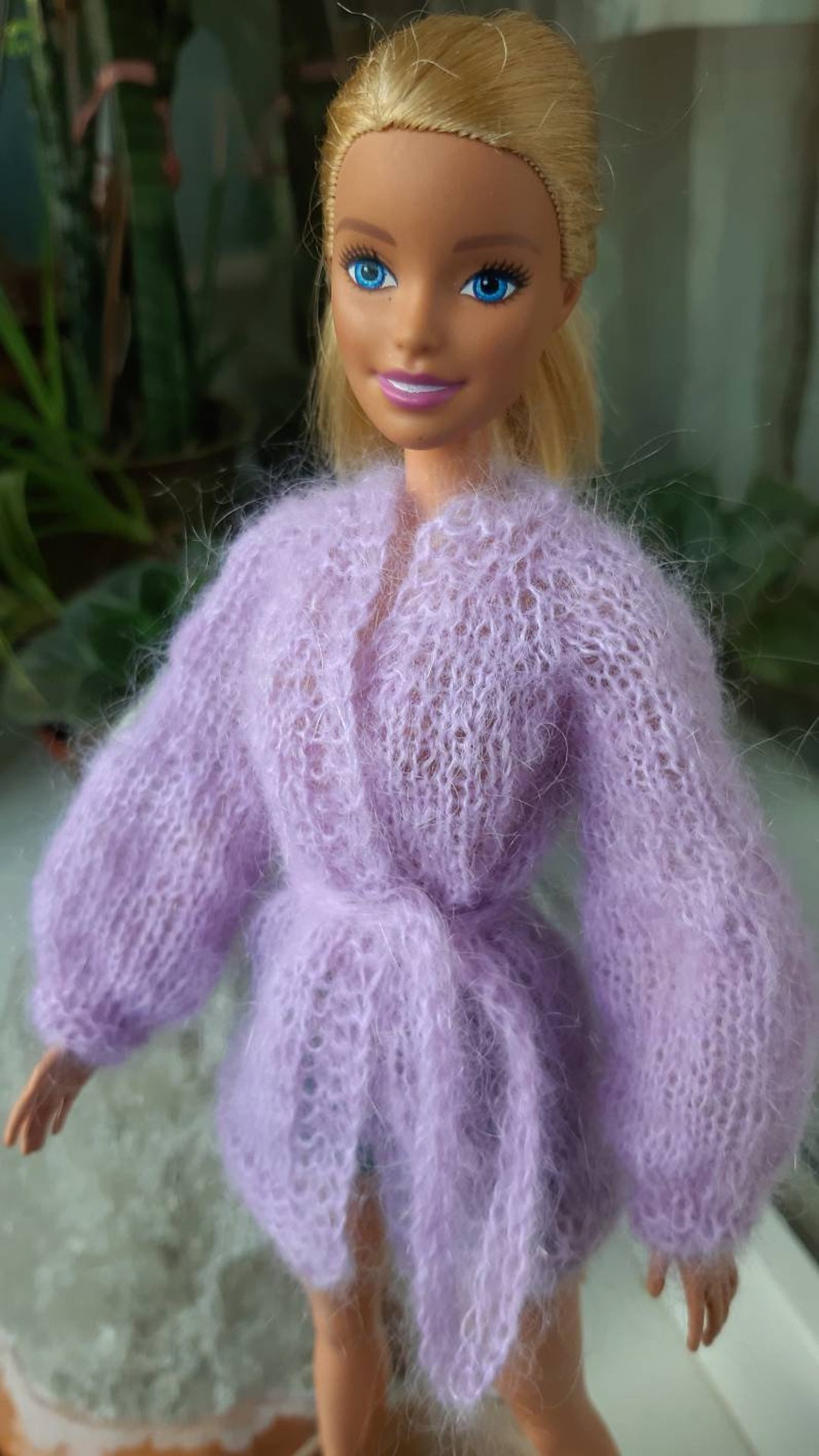 Doll Clothes- Purple Mohair CARDIGAN for Doll 11.5 Inch, Knit Doll ...