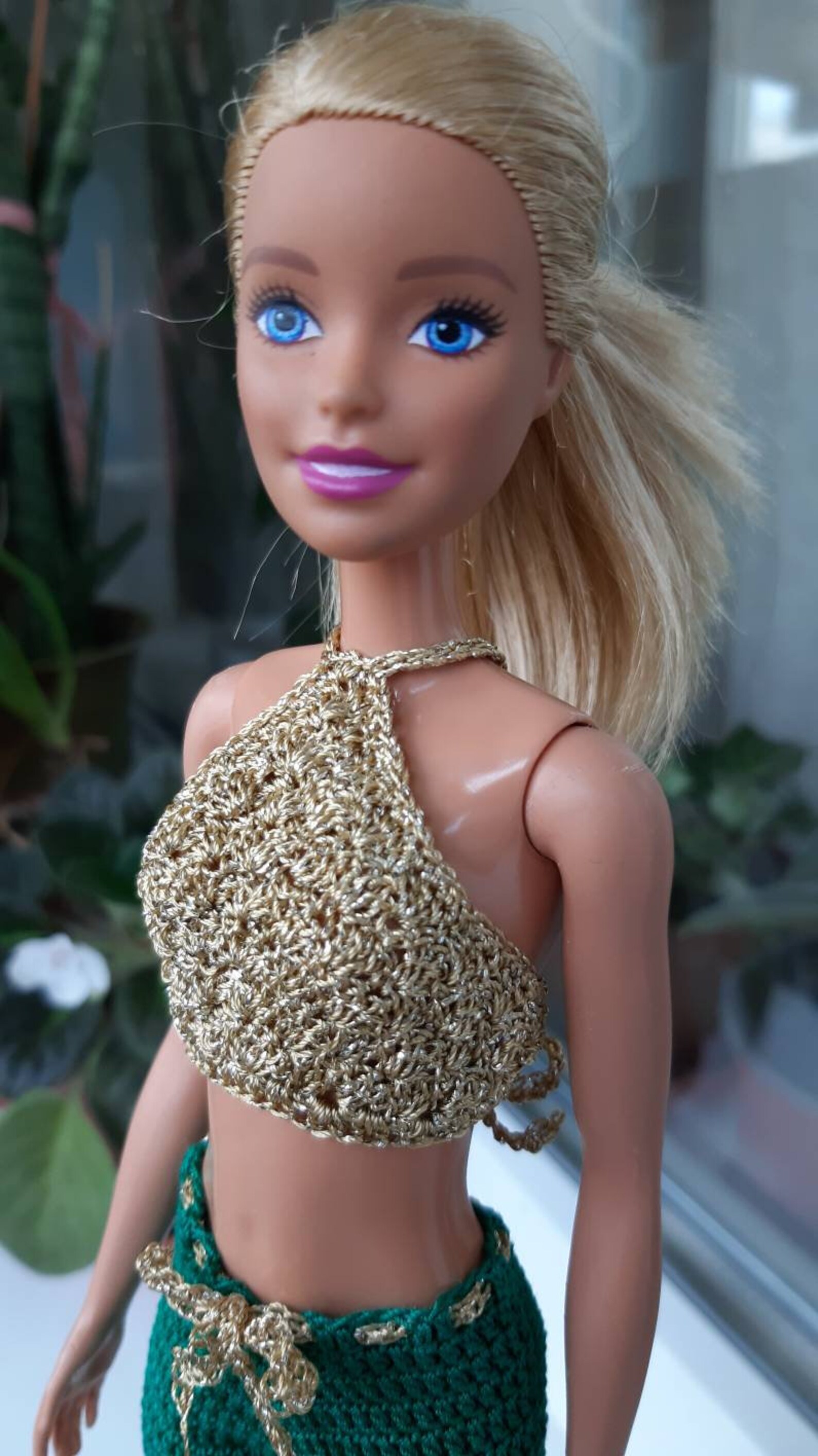 Doll Clothes - Doll Crop Top. Golden Crochet Top for 11.5 Inch Dolls ...