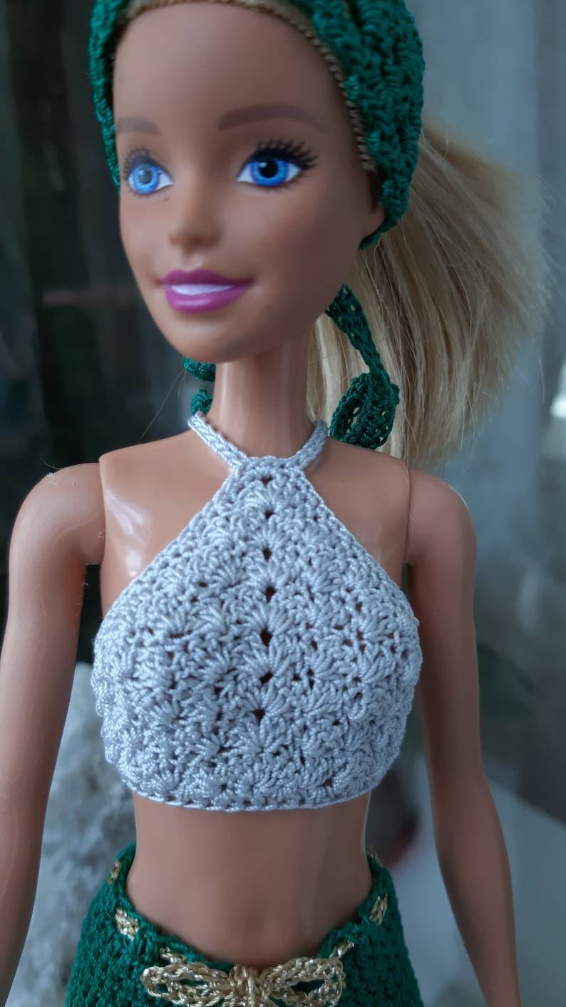 Doll Clothes - Doll Crop Top. Gray Crochet Top for 11.5 Inch Dolls ...
