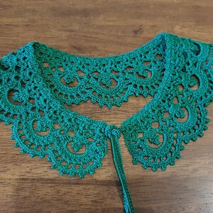 Emerald Green Lace Collar, Crochet Handmade Collar for Women, Girls ...