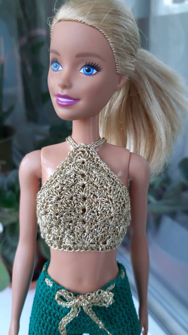 Doll Clothes - Doll Crop Top. Golden Crochet Top for 11.5 Inch Dolls ...