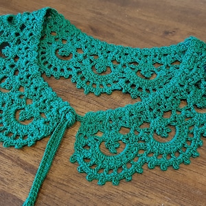 Emerald Green Lace Collar, Crochet Handmade Collar for Women, Girls ...