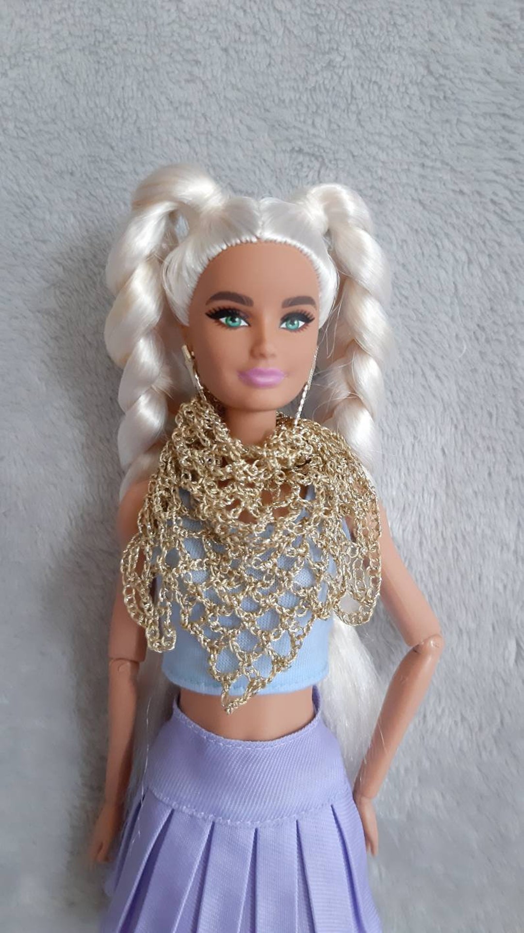 Doll Shawl. Golden Triangle Scarf for 11.5-12 Inch Doll. Doll Lace ...