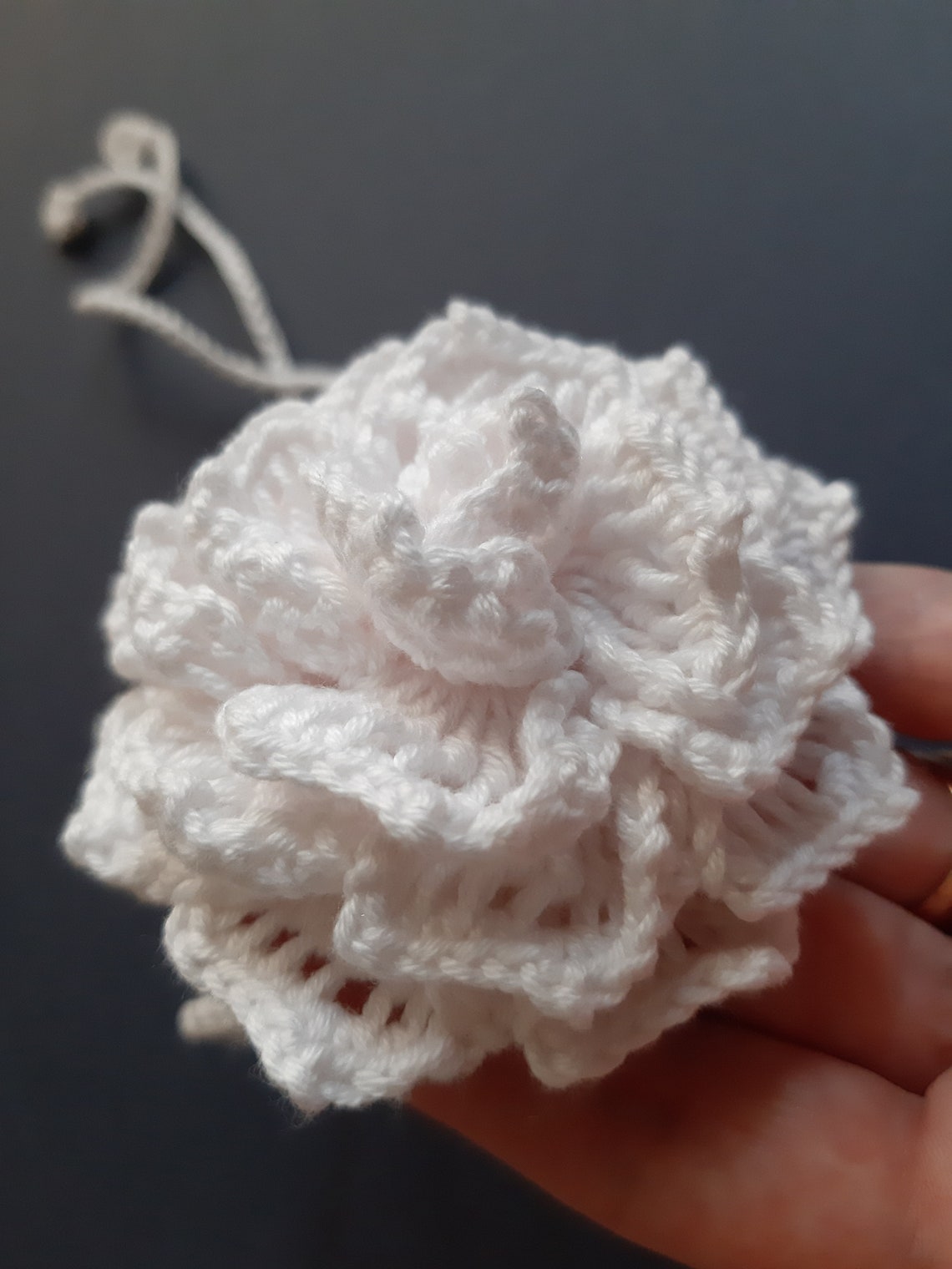 White Rose Flower Choker Necklace. Floral Choker Handmade. Rose Crochet ...