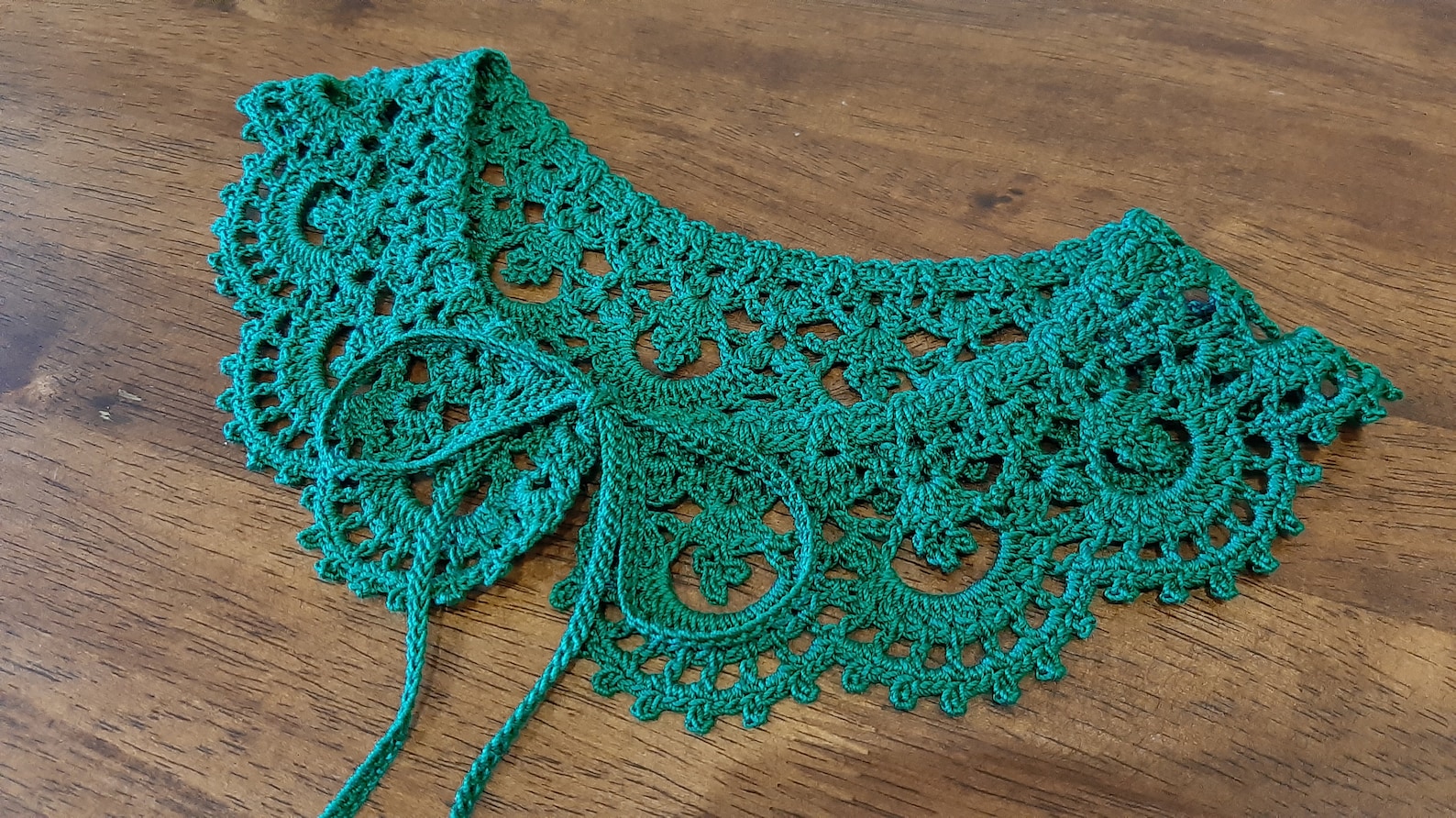 Emerald Green Lace Collar, Crochet Handmade Collar for Women, Girls ...