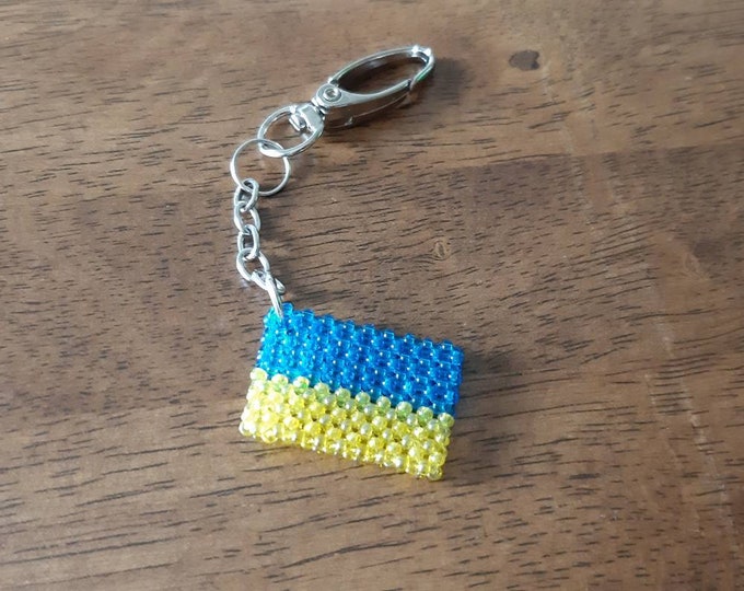 Ukraine Flag Keychain. Stand With Ukraine Keychain. Yellow and Blue ...
