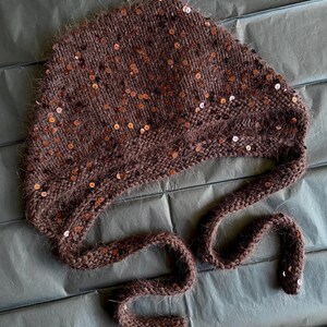 Sparkle Bonnet Hat, Sequin Bonnet Adult. Silver Gray Hat for Women ...