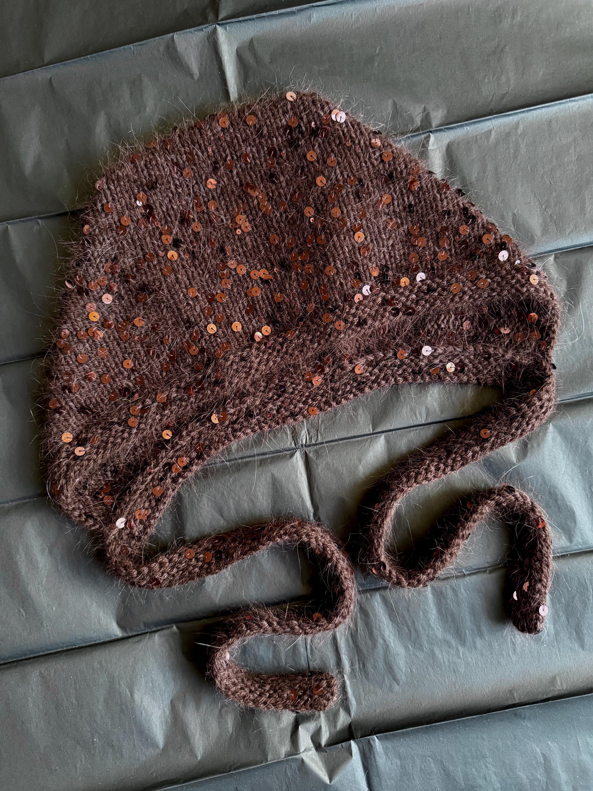 Sparkle Bonnet Hat, Sequin Bonnet Adult. Silver Gray Hat for Women ...