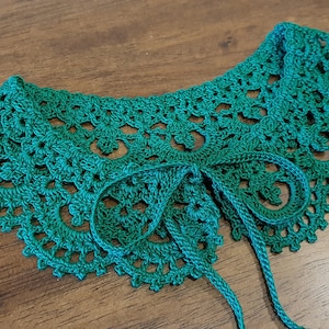 Emerald Green Lace Collar, Crochet Handmade Collar for Women, Girls ...