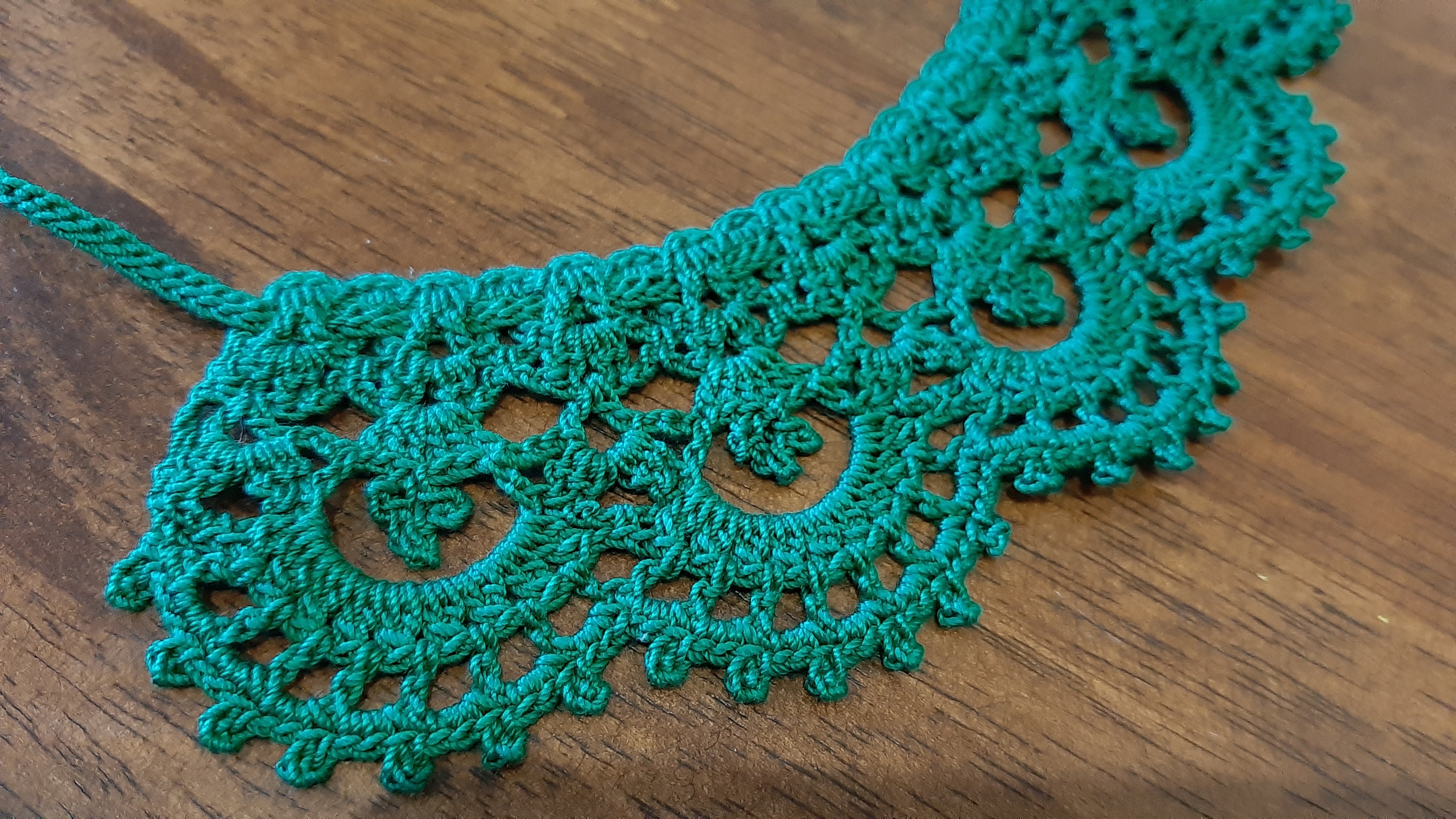 Emerald Green Lace Collar, Crochet Handmade Collar for Women, Girls ...