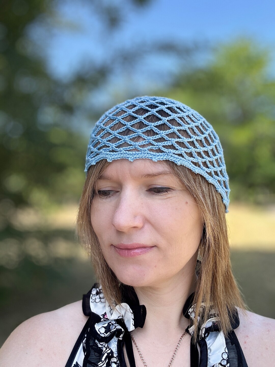 Mesh Hat Boho Style Net Hat Crochet Handmade Summer Hat Premium Cotton ...