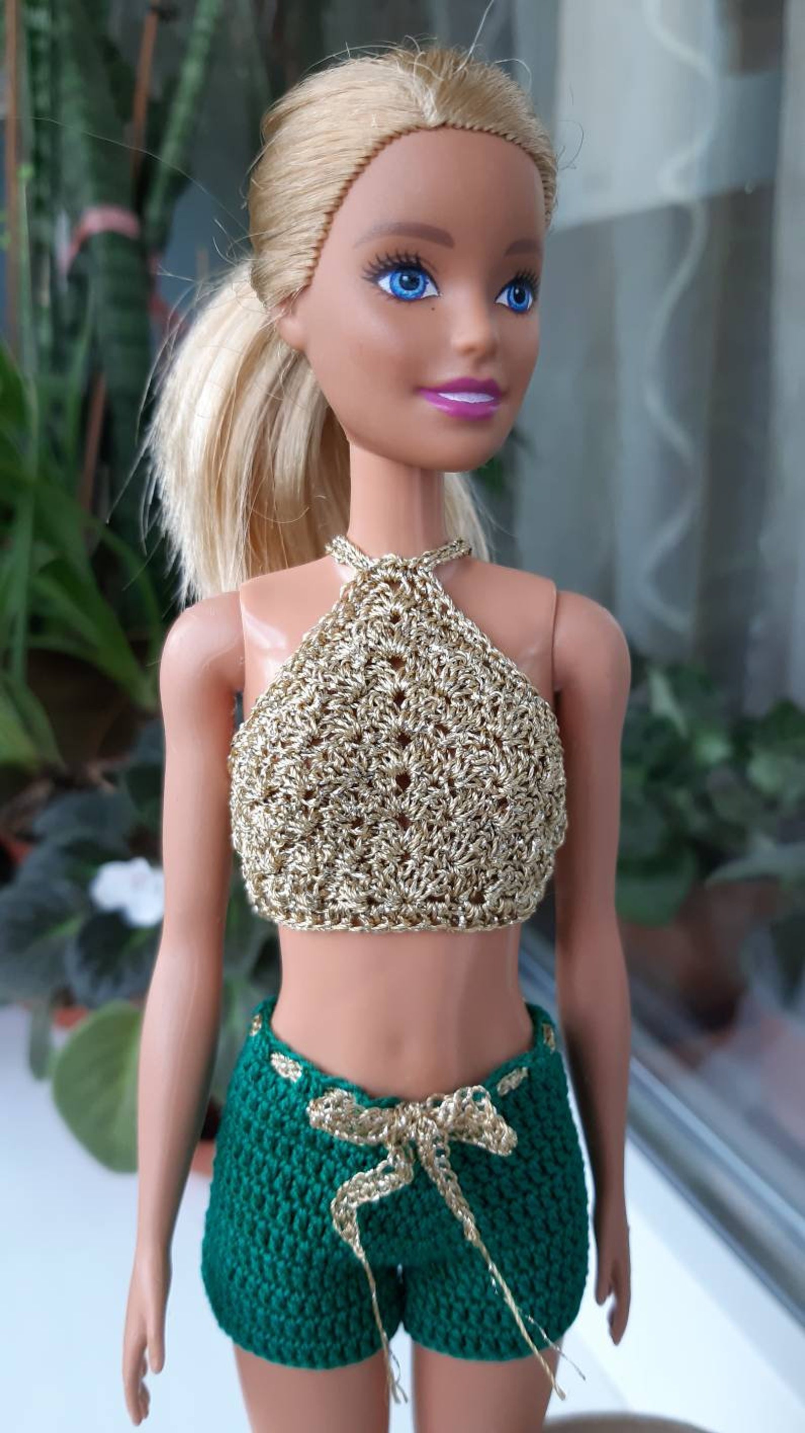 Doll Clothes - Doll Crop Top. Golden Crochet Top for 11.5 Inch Dolls ...