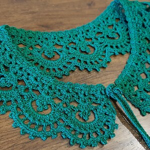 Emerald Green Lace Collar, Crochet Handmade Collar for Women, Girls ...