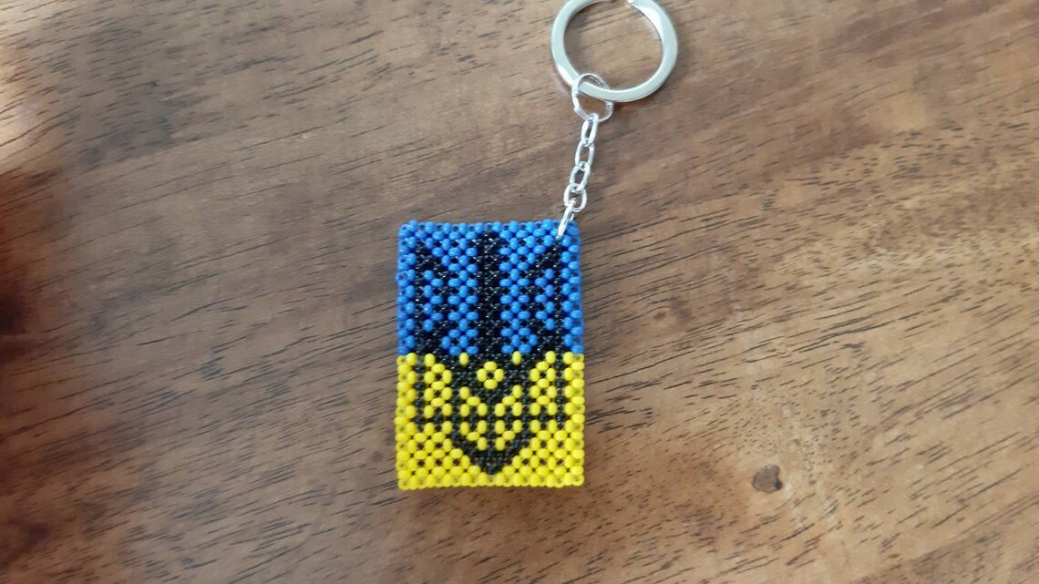 Ukraine Emblem Keychain. Ukraine Flag Keyring. Stand With Ukraine ...