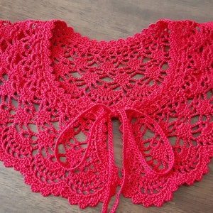 Red Lace Crochet Collar Lace Yoke Collar Ruby Collar | Etsy