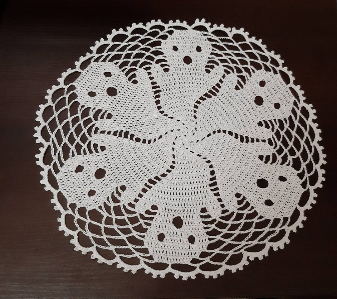 White Ghost Doily 13 Inch. Halloween Doily Crochet. Ghost - Etsy