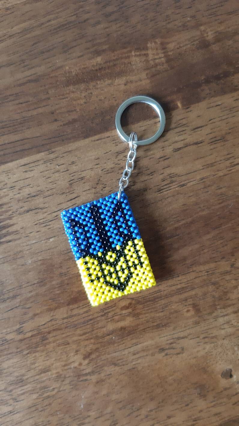 Ukraine Emblem Keychain. Ukraine Flag Keyring. Stand With Ukraine ...