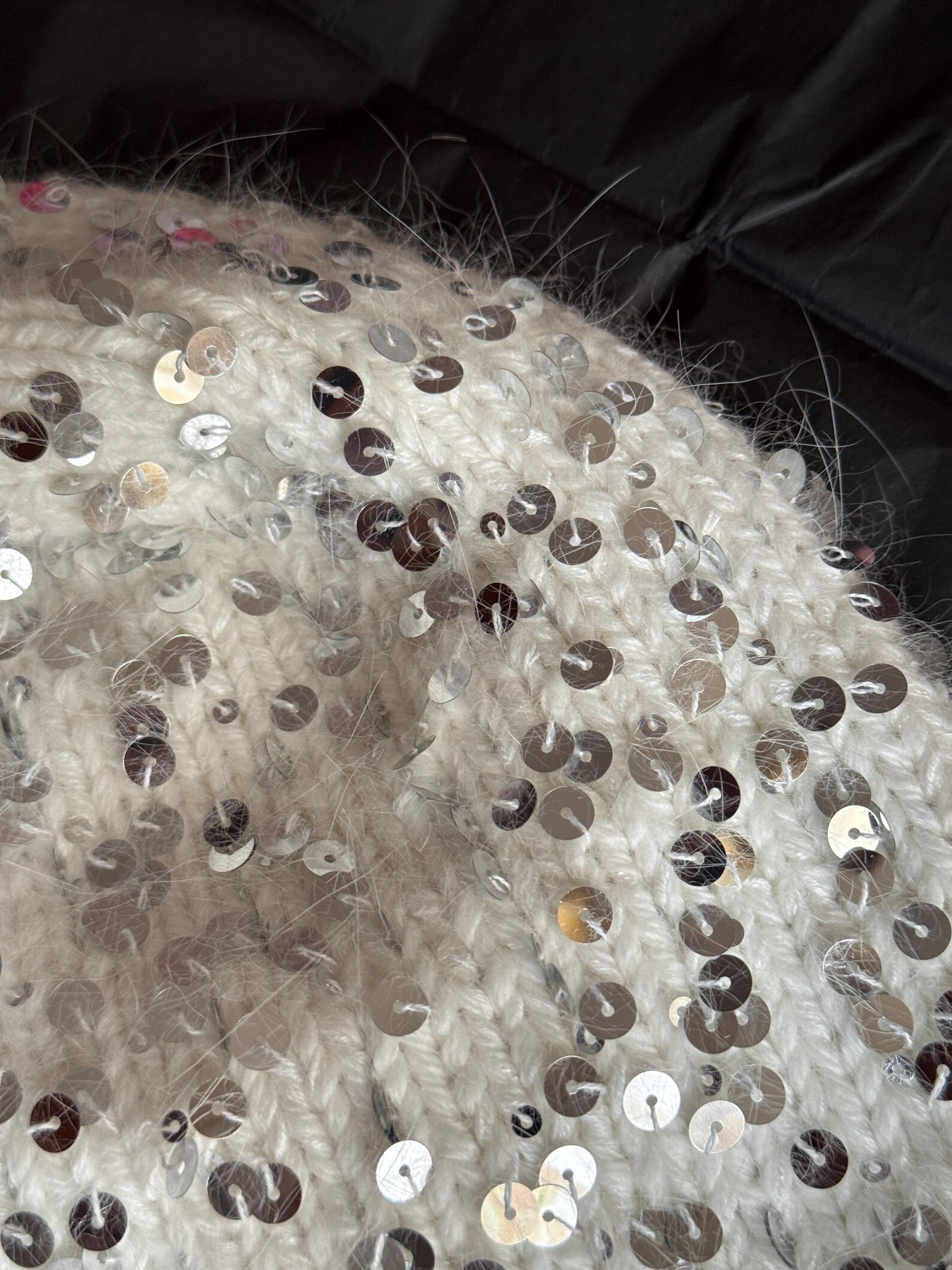 Sparkle Bonnet Hat, Sequin Bonnet Adult. Silver Gray Hat for Women ...
