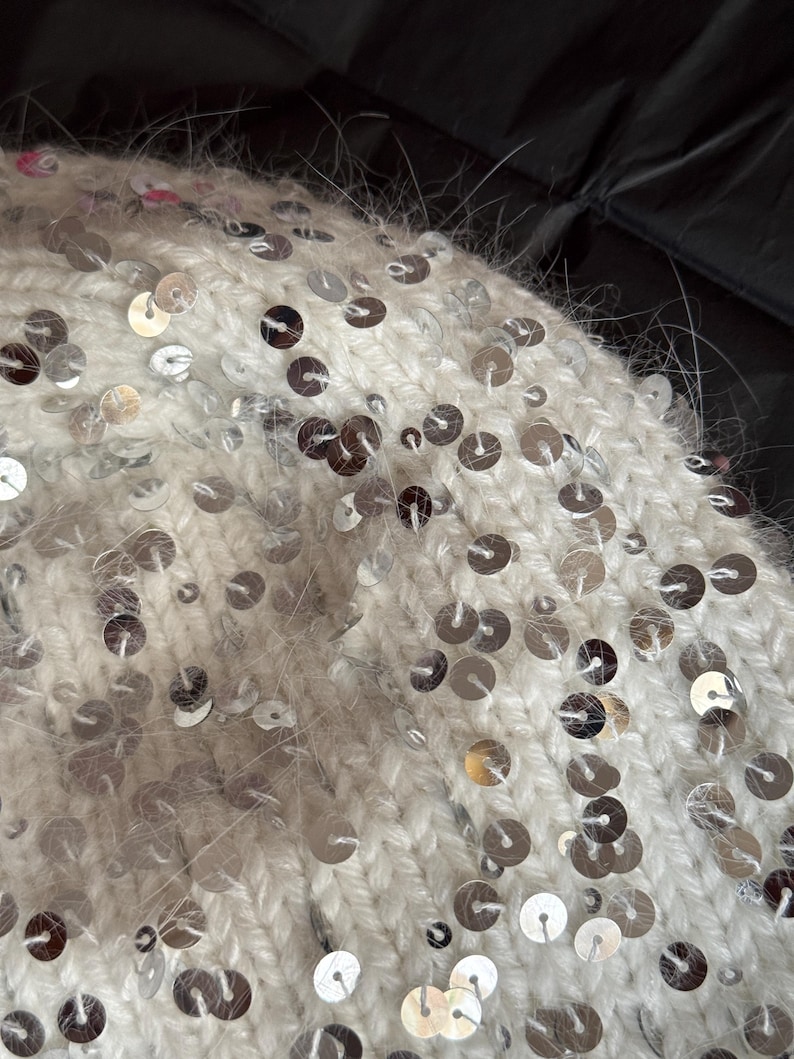 Sparkle Bonnet Hat, Sequin Bonnet Adult. Silver Gray Hat for Women ...