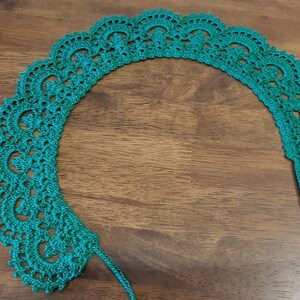 Emerald Green Lace Collar, Crochet Handmade Collar for Women, Girls ...