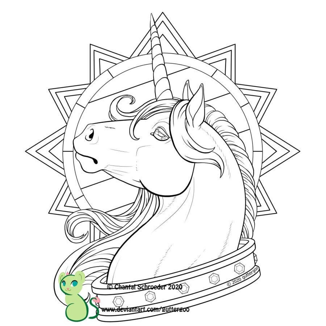 Regal Fantasy Unicorn Printable Digital Coloring Page - Etsy