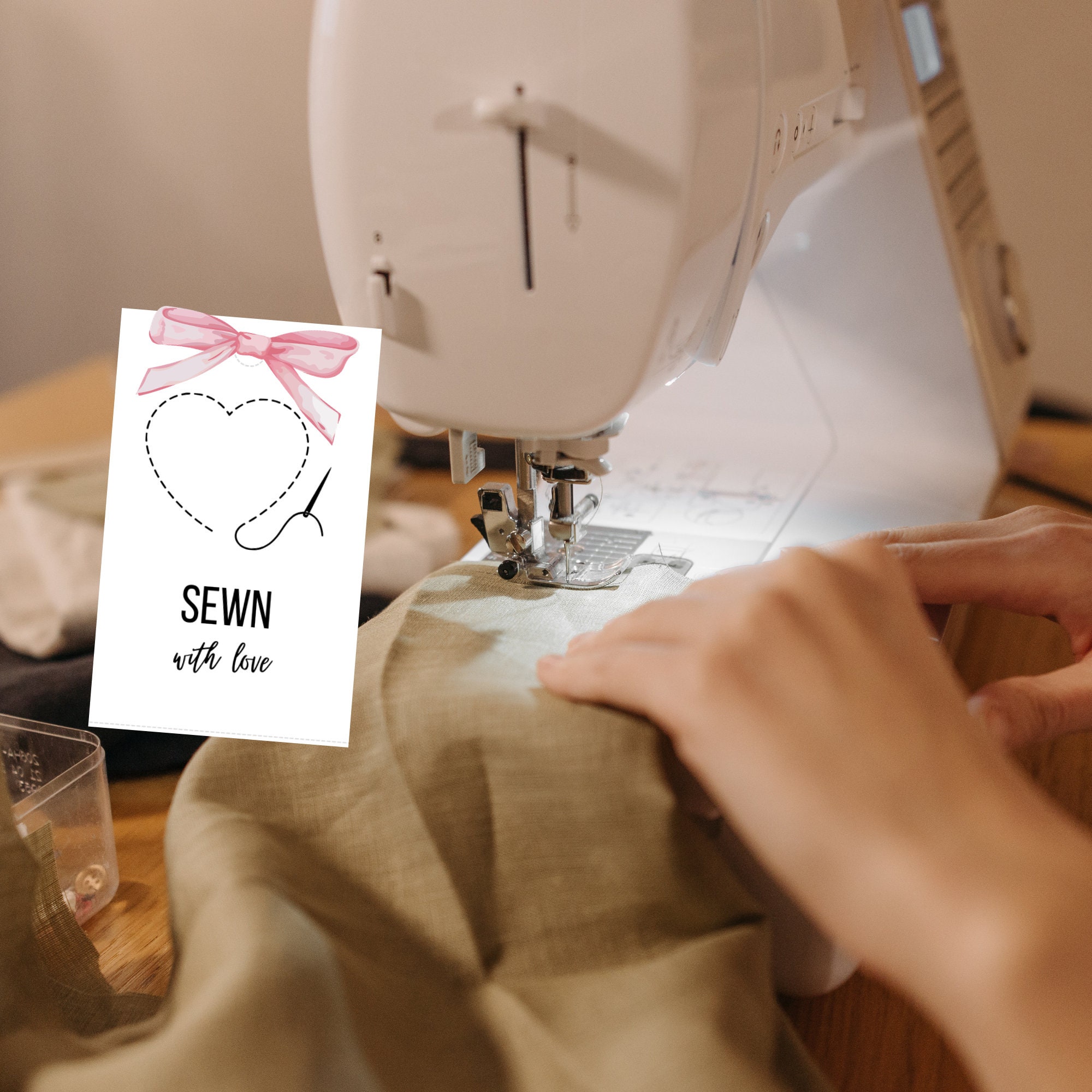 Printable Sewn With Love Tags Print and Cut Handmade Tags - Etsy