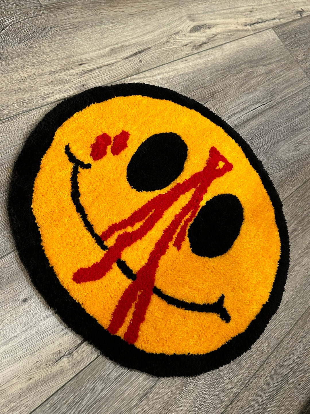 Smiley Face Splatter Rug - Etsy