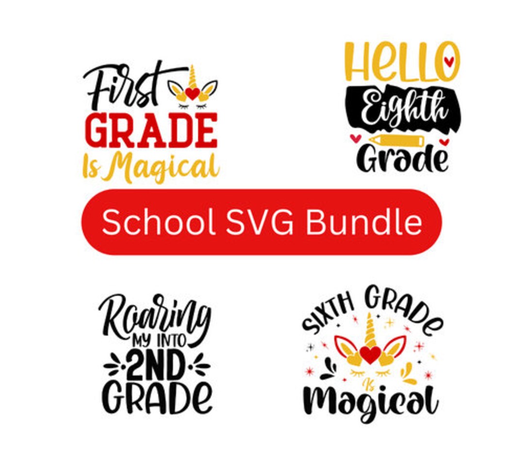 School Designs SVG Digital Bundle - Etsy
