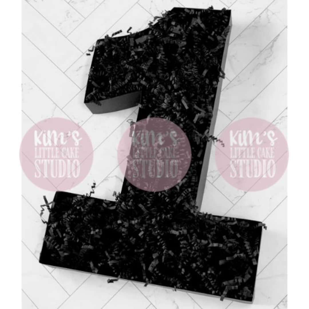 Letter or Number Fillable Box in Black W/free CRINKLE PAPER Filler Any ...