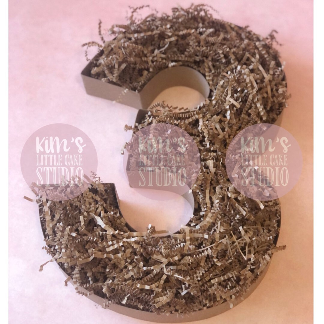 Letter or Number Fillable Box in Kraft W/free CRINKLE PAPER Filler Any ...