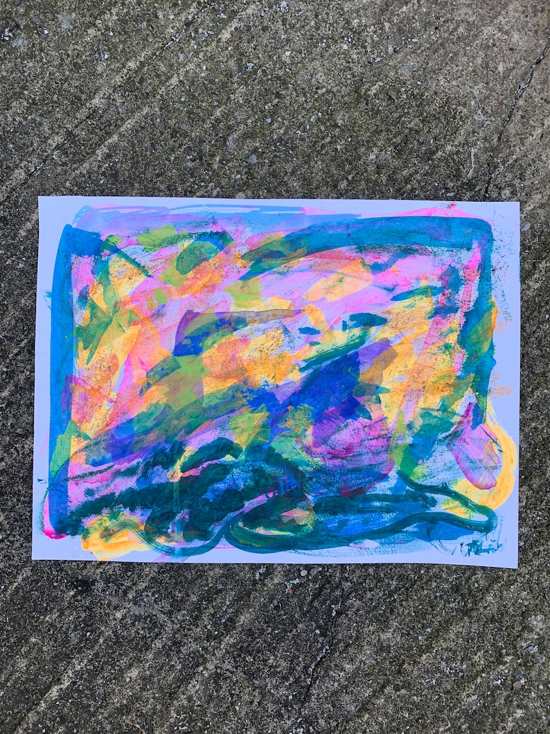 Original Mixed Media Abstract in Ink on Paper - Etsy
